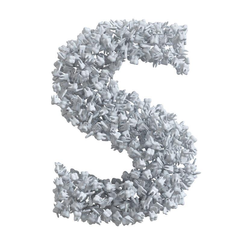Alphabet Made of Teeth, Letter S Stock Image - Image of isolated ...