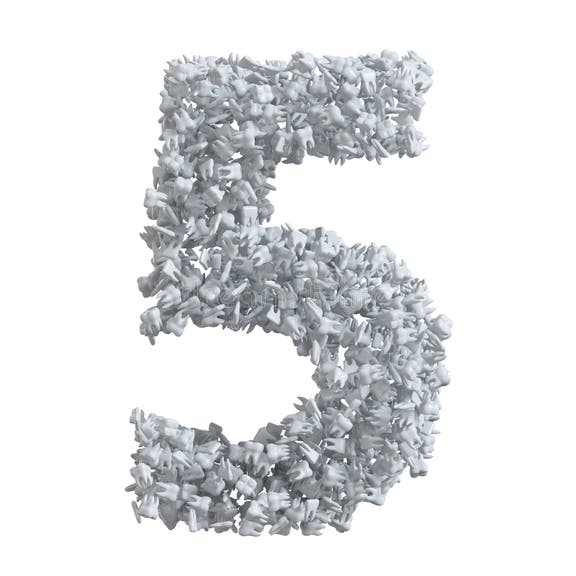 Alphabet Made of Teeth, Number 5 Stock Image - Illustration of number ...
