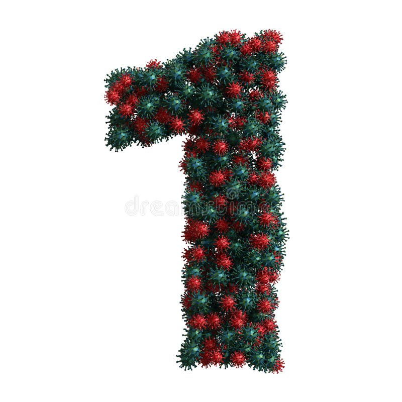 Alphabet Made of Virus Bacteria, Number 1 Stock Photo - Illustration of ...