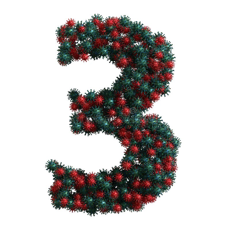 Alphabet Made of Virus Bacteria, Number 3 Stock Photo - Illustration of ...