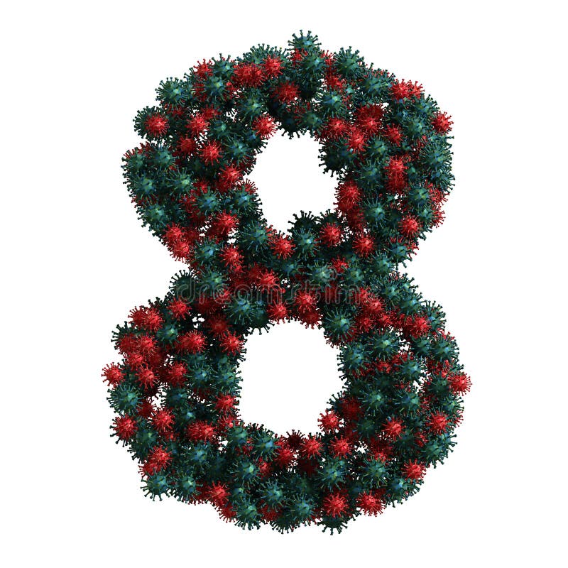 Alphabet Made of Virus Bacteria, Number 8 Stock Image - Illustration of ...