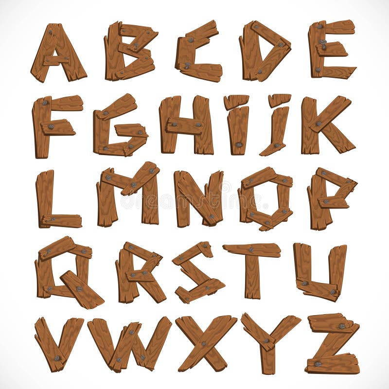 Wooden Alphabet - Letter N on White Background Stock Vector ...