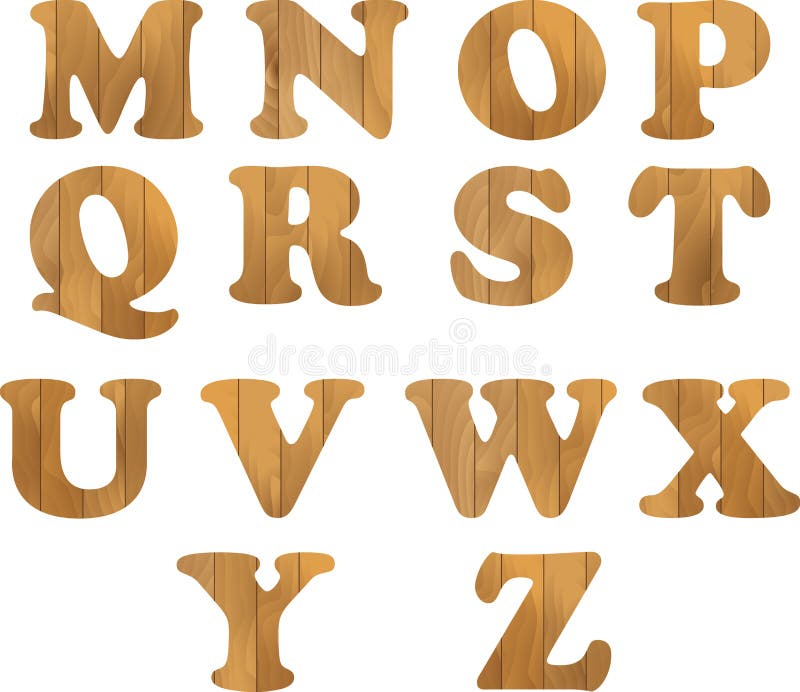Wooden Alphabet, Vector Set with Wood Letters, for Text Message, Title ...