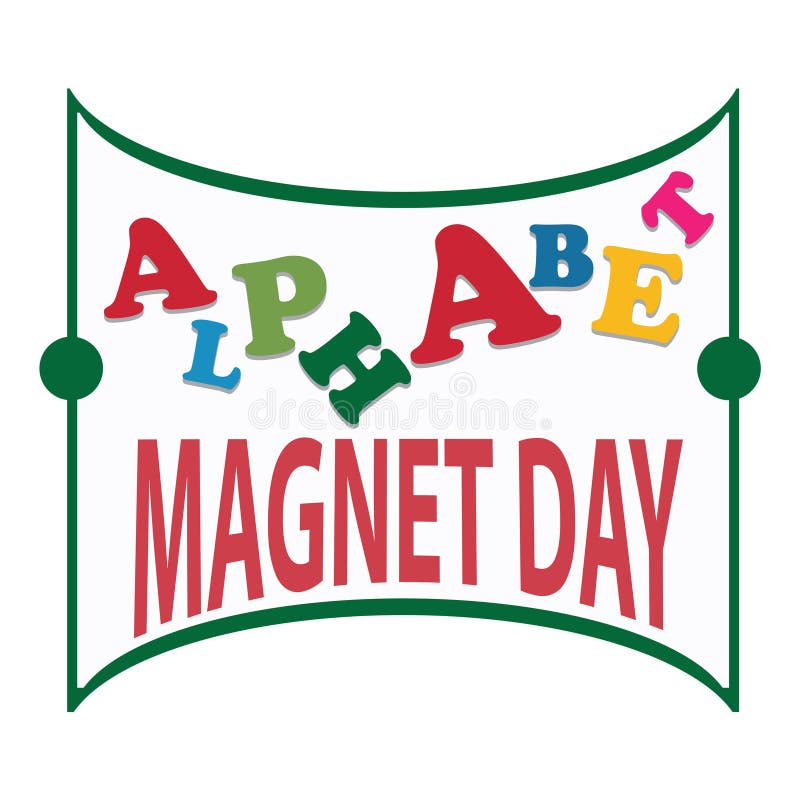 Alphabet Magnet Day stock vector. Illustration of attach - 380331020