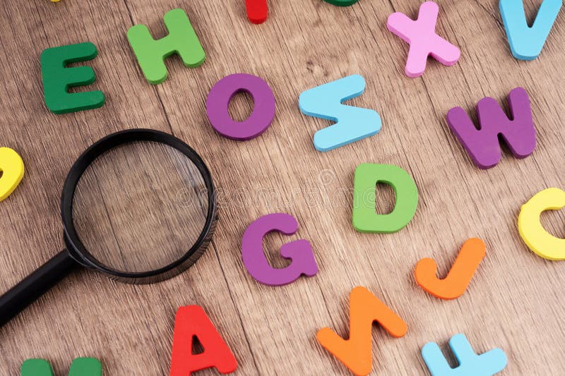 Alphabet with a Magnifying Glasses Stock Photo - Image of glass ...