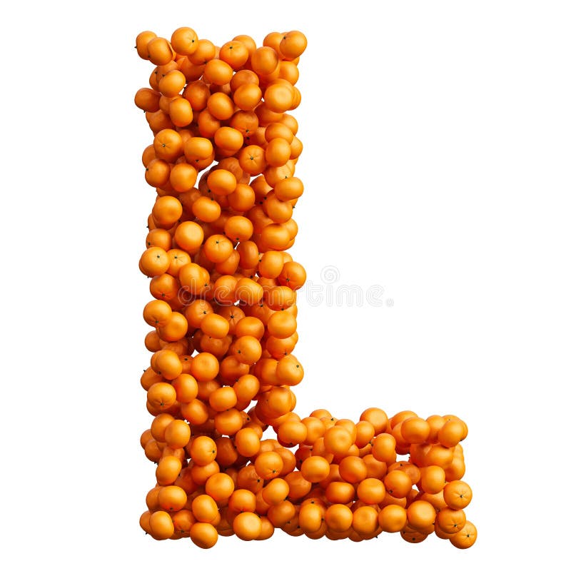 Alphabet from Many Oranges, Letter L Stock Image - Illustration of ...