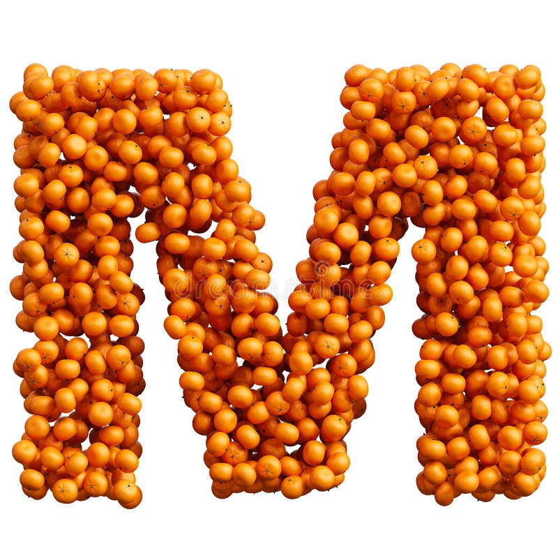 Alphabet from Many Oranges, Letter M Stock Image - Illustration of ...