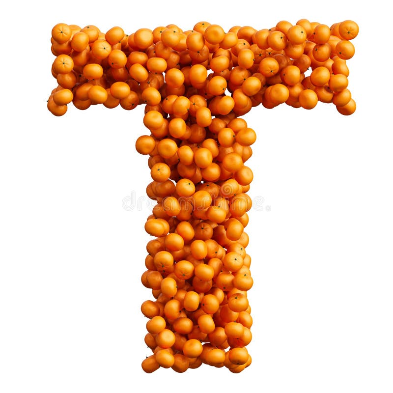 Alphabet from Many Oranges, Letter T Stock Image - Illustration of diet ...