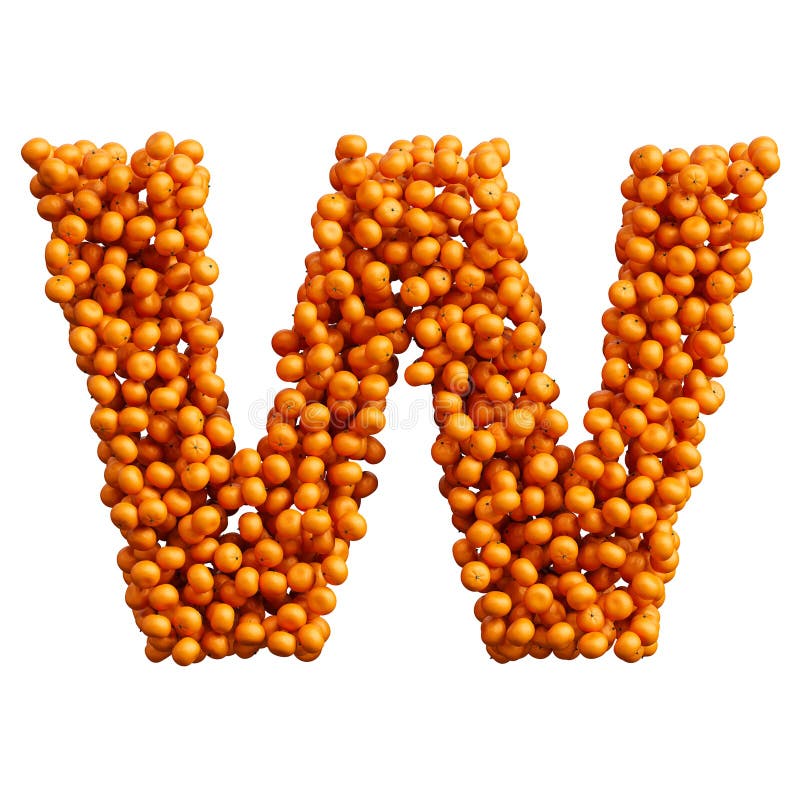 Alphabet from Many Oranges, Letter W Stock Photo - Illustration of ...