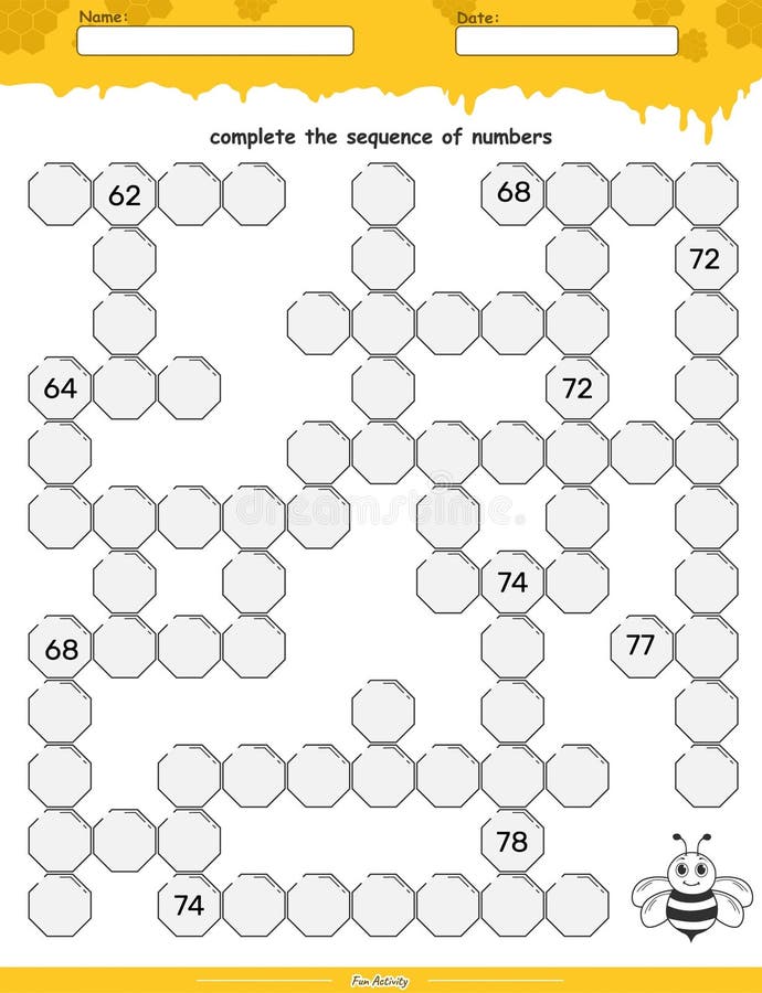 Complete the Sequence of Numbers 61 To 80 Stock Vector - Illustration ...