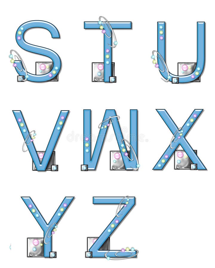 Alphabet Mod Elements S To Z Stock Illustration - Illustration of beads ...