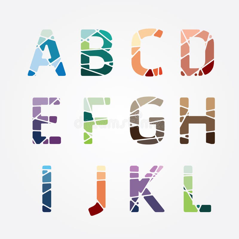 Alphabet Modern Color Abstract Style Design. Vector Illustration Stock ...