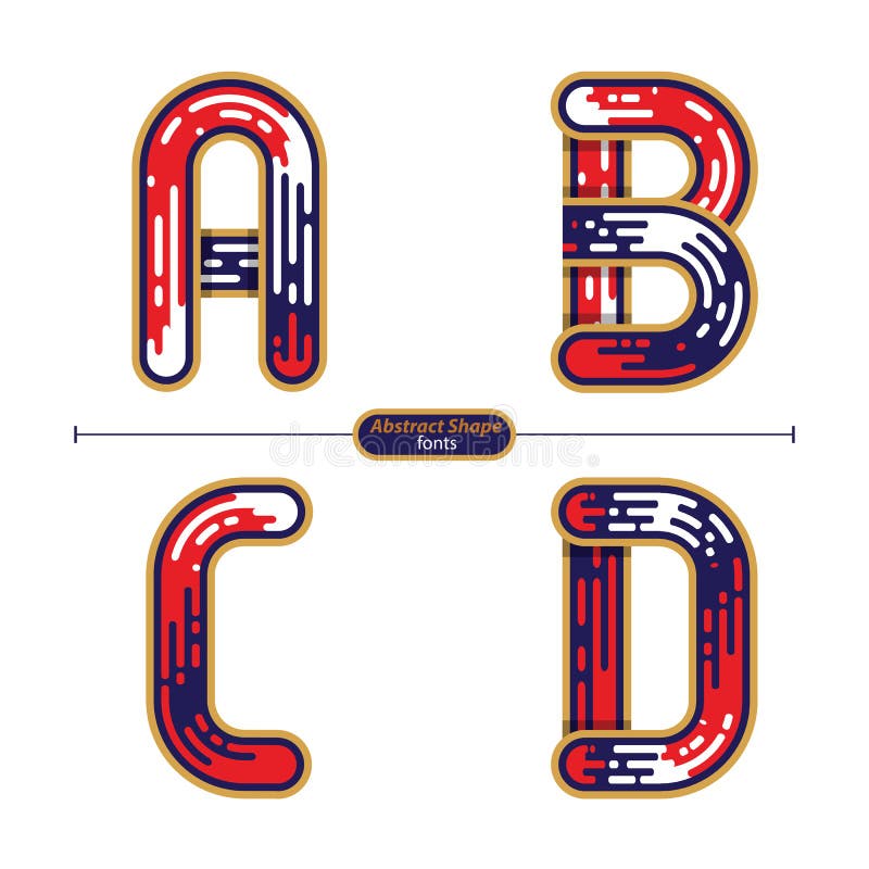 Alphabet Modern Color Style in a Set ABCD Stock Vector - Illustration ...