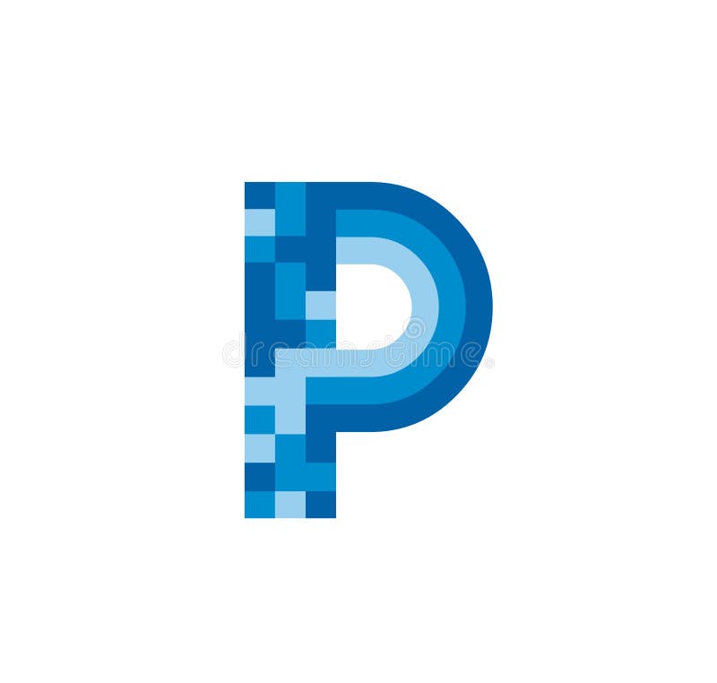 P Alphabet Pixel Modern Logo Design Concept Stock Vector - Illustration ...