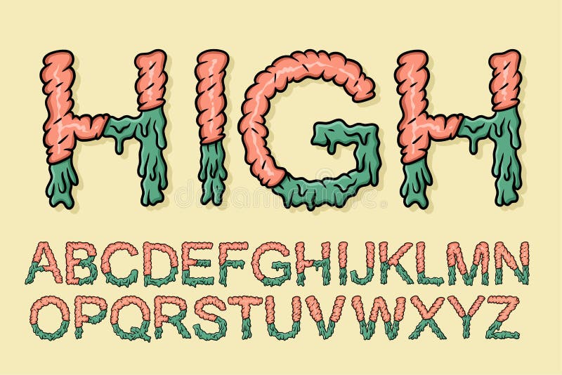 Alphabet Monster Melt Text Vector Stock Vector - Illustration of vector ...