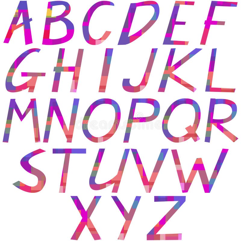 The Alphabet from Multi-colored Geometric Shapes Stock Vector ...