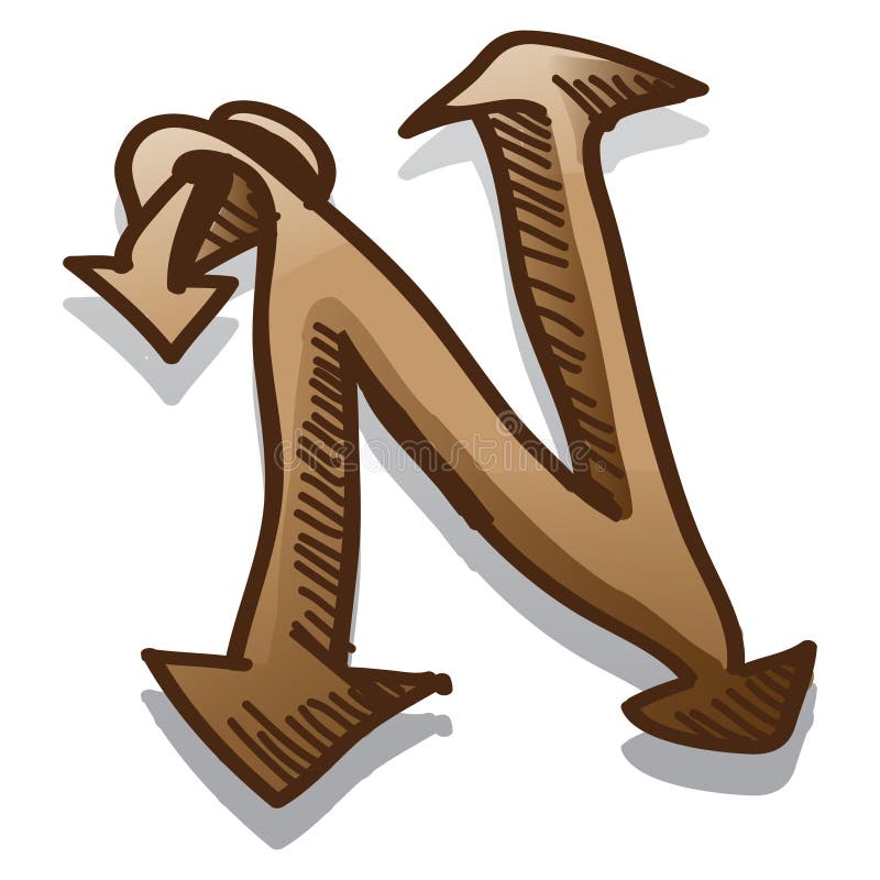 Alphabet N. Vector Illustration Decorative Design Stock Vector ...