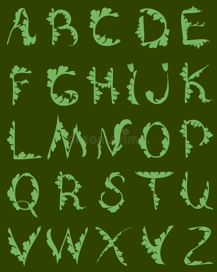 Alphabet nature stock vector. Illustration of flowers - 20404789