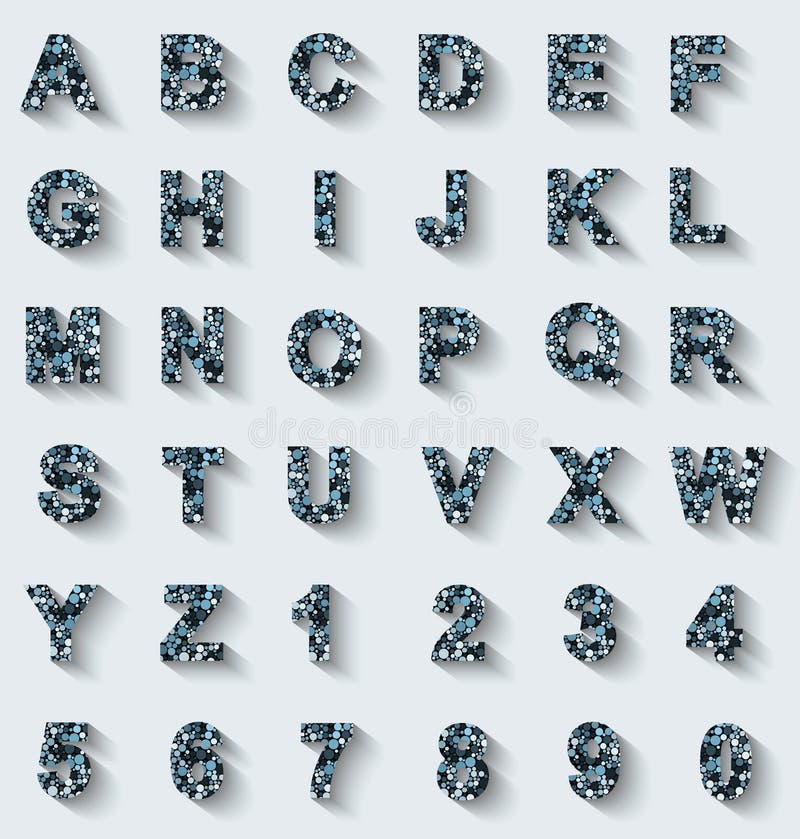 Alphabet in Modern Style with Distorted Letters with Shading Orange ...