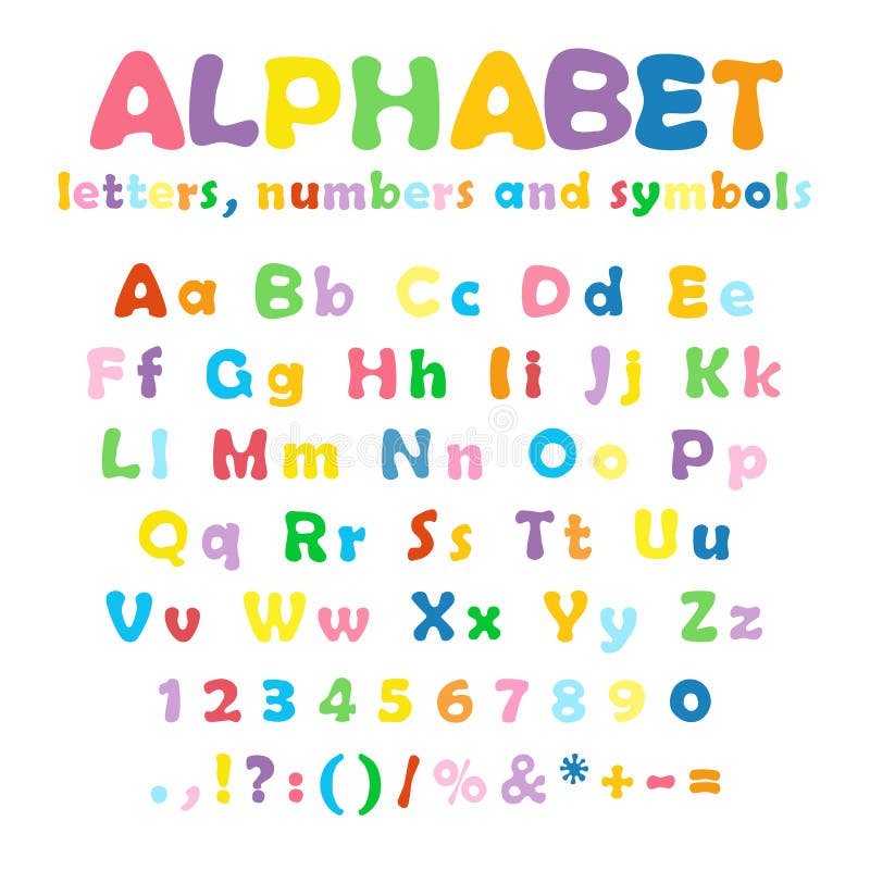 Alphabet, Nombres Et Symboles Illustration de Vecteur - Illustration du ...