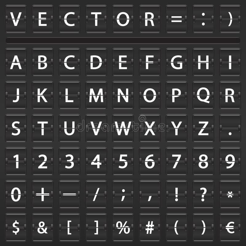 Alphabet, Nombres Et Symboles Illustration de Vecteur - Illustration du ...