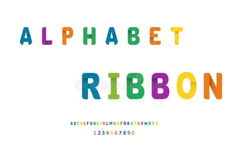 Alphabet and Number Color Fonts Set, Typography Logo Creative Font ...