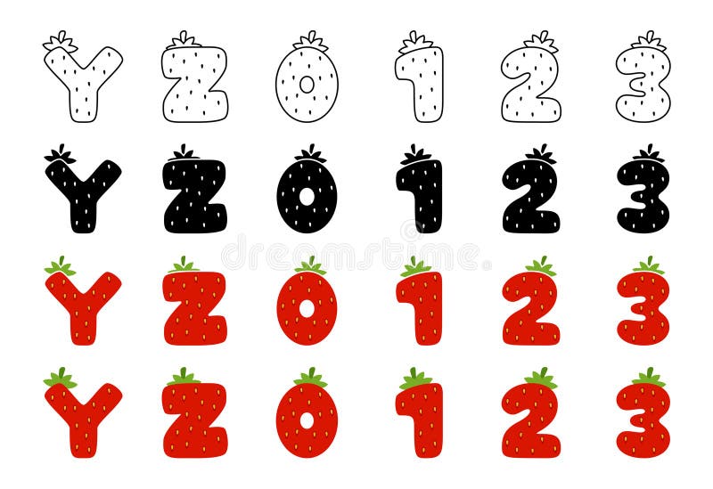 Alphabet with Number in Flat Style Isolated Stock Vector - Illustration ...