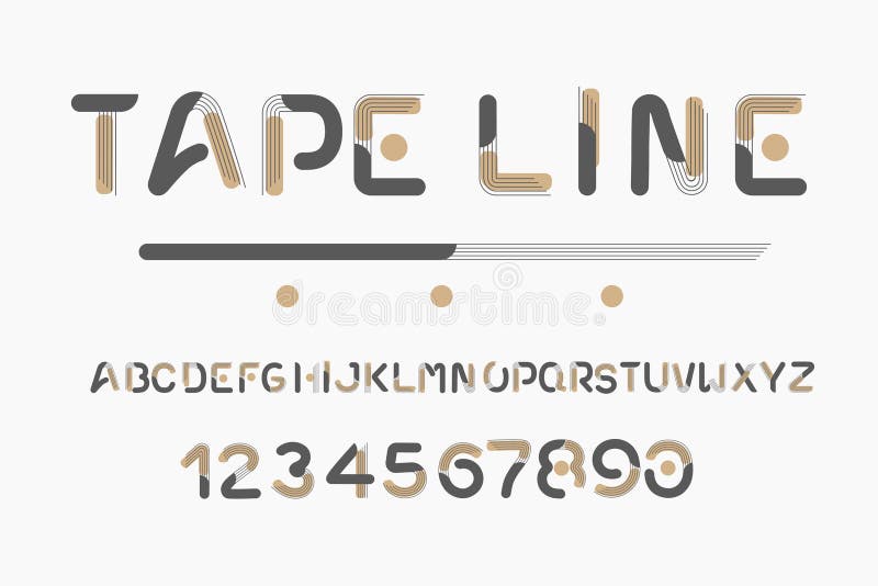Alphabet and Number Line Fonts Set, Typography Logo Creative Font ...
