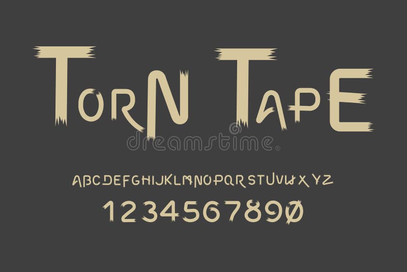 Alphabet and Number Torn Fonts Set, Typography Logo Creative Font ...
