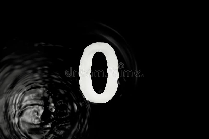 Alphabet Number Under Water Wave and Water Splash,number 0. Stock Photo ...