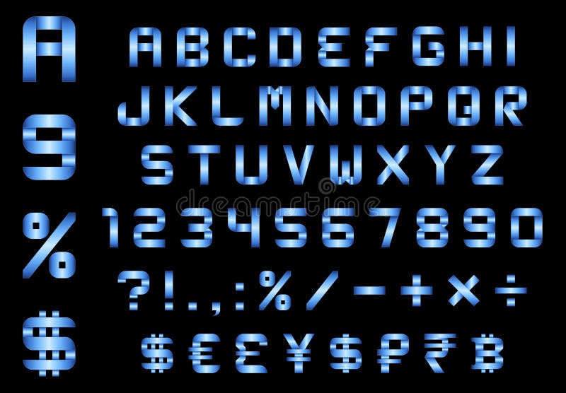 Alphabet, Numbers, Currency and Symbols Pack, Rectangular Bent B Stock ...