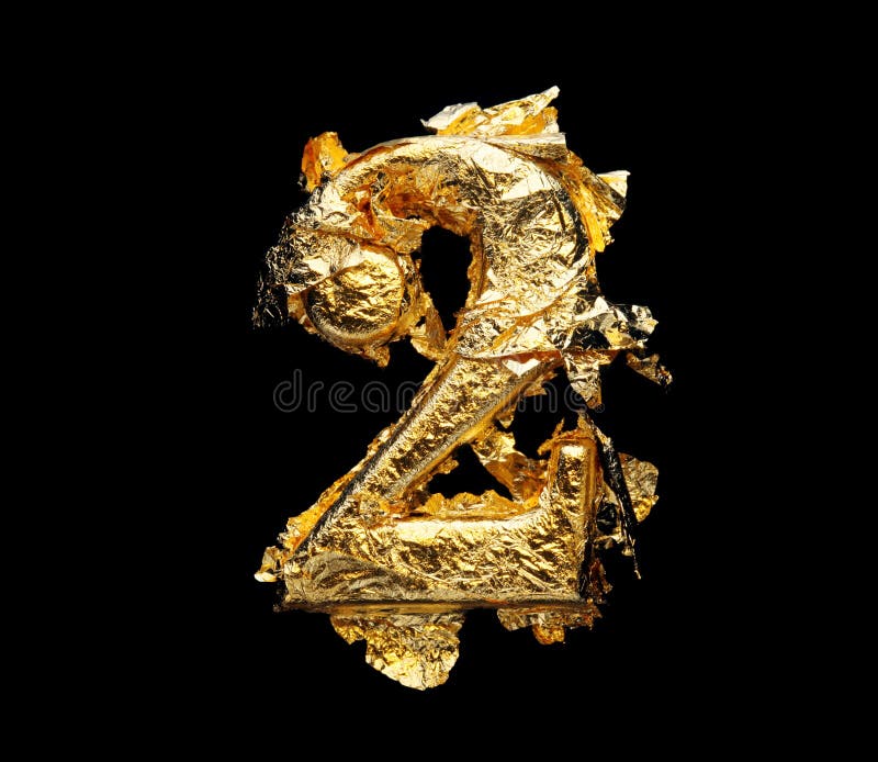 Alphabet and Numbers in Rough Gold Leaf Stock Image - Image of gold ...