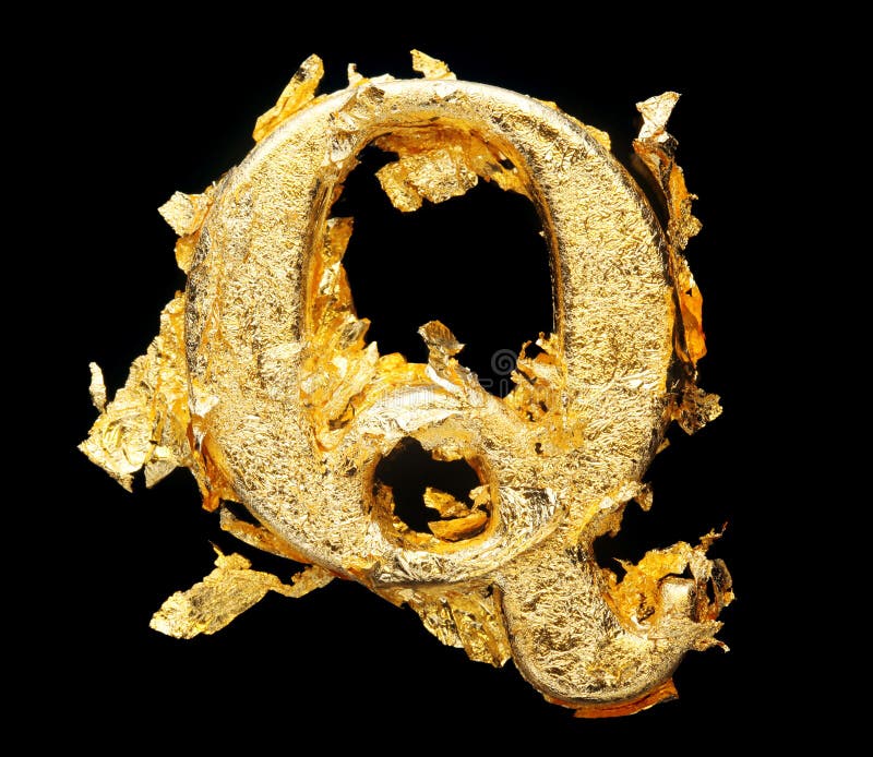 Alphabet and Numbers in Rough Gold Leaf Stock Image - Image of gold ...