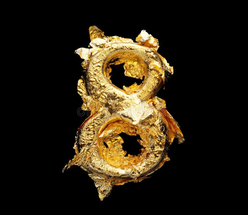 Alphabet and Numbers in Gold Leaf Stock Image - Image of elegance ...