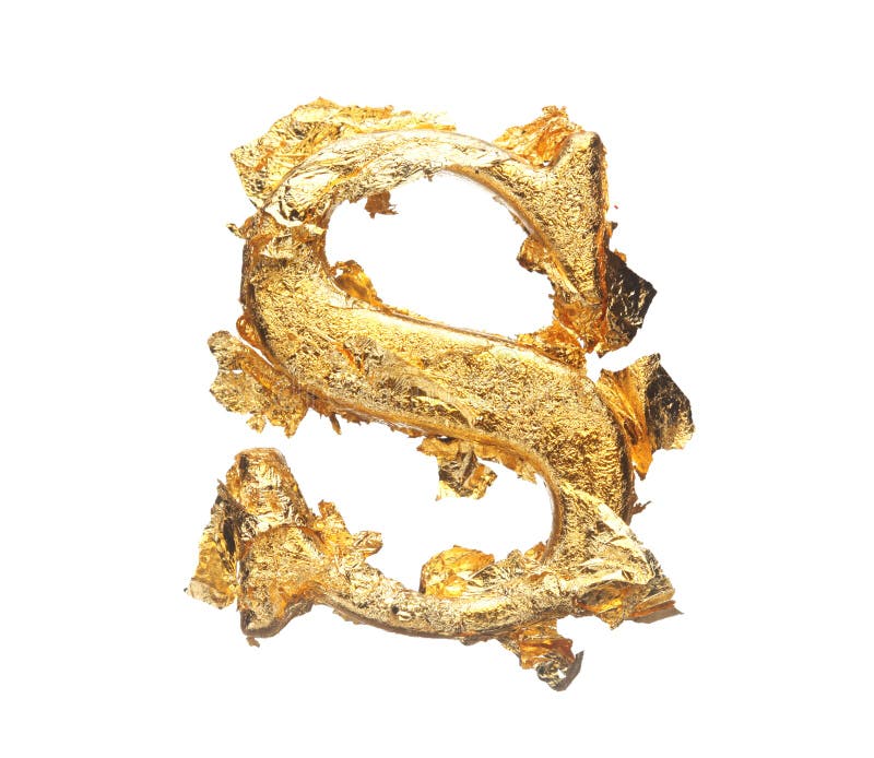 Alphabet and Numbers in Rough Gold Leaf Stock Image - Image of letters ...