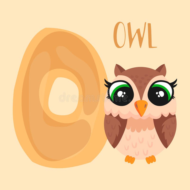 ALPHABET O OWL Vector Educational Animals Alphabet O is for OWL Stock ...