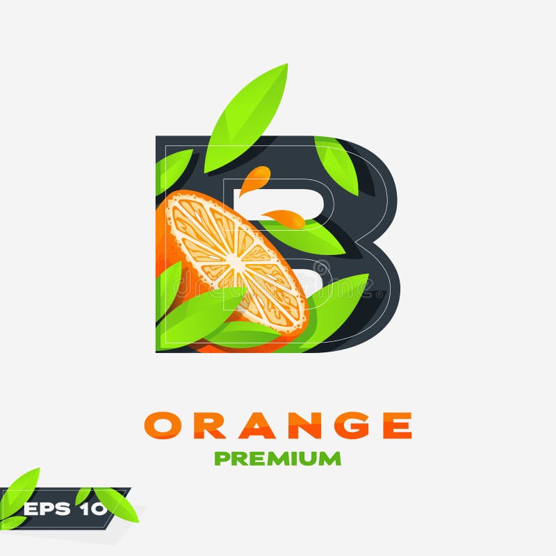 Alphabet B Orange Fruit Edition Stock Illustration - Illustration of ...