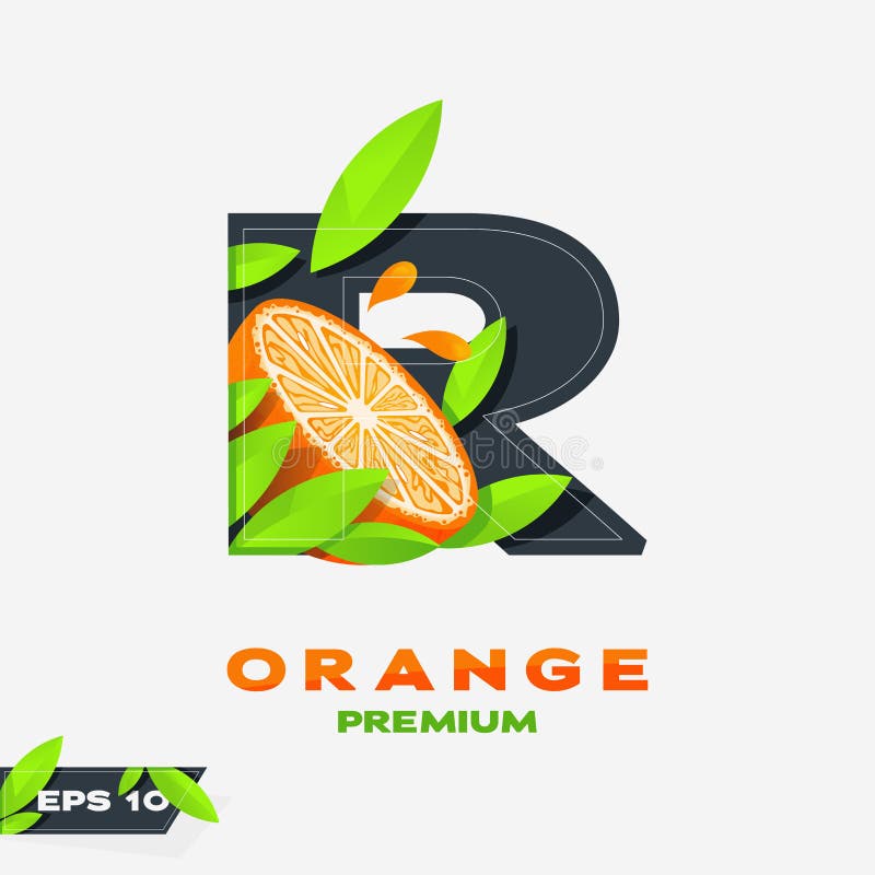 Alphabet R Orange Fruit Edition Stock Illustration - Illustration of ...