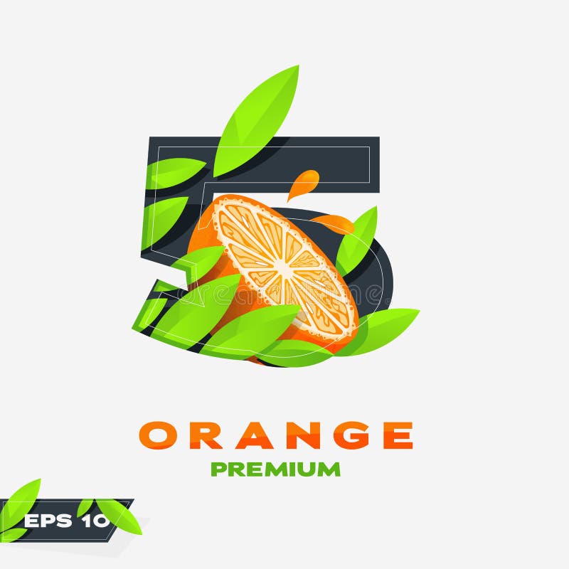 Number 2 Orange Logo with Background Stock Illustration - Illustration ...