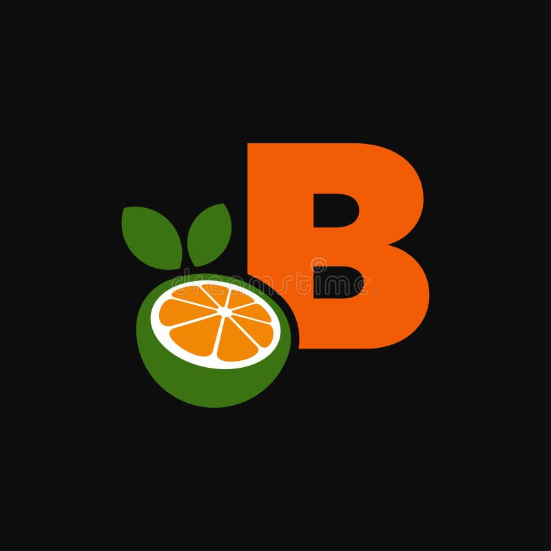 Orange and B Logo with Dark Background Stock Illustration ...