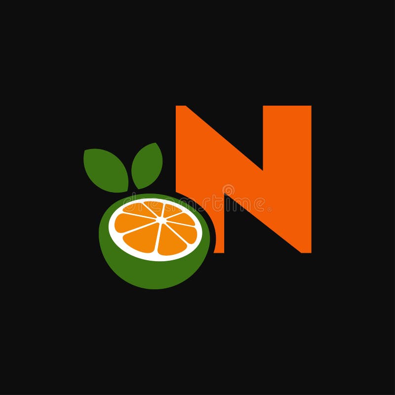 Orange and N Logo with Dark Background Stock Vector - Illustration of ...