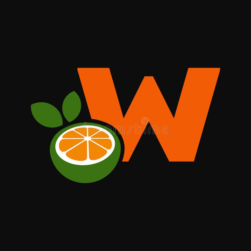Orange and W Logo with Dark Background Stock Illustration ...