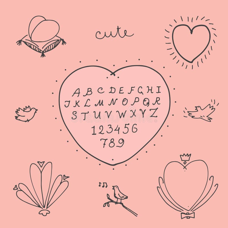 Alphabet and other signs stock vector. Illustration of cute - 65373187