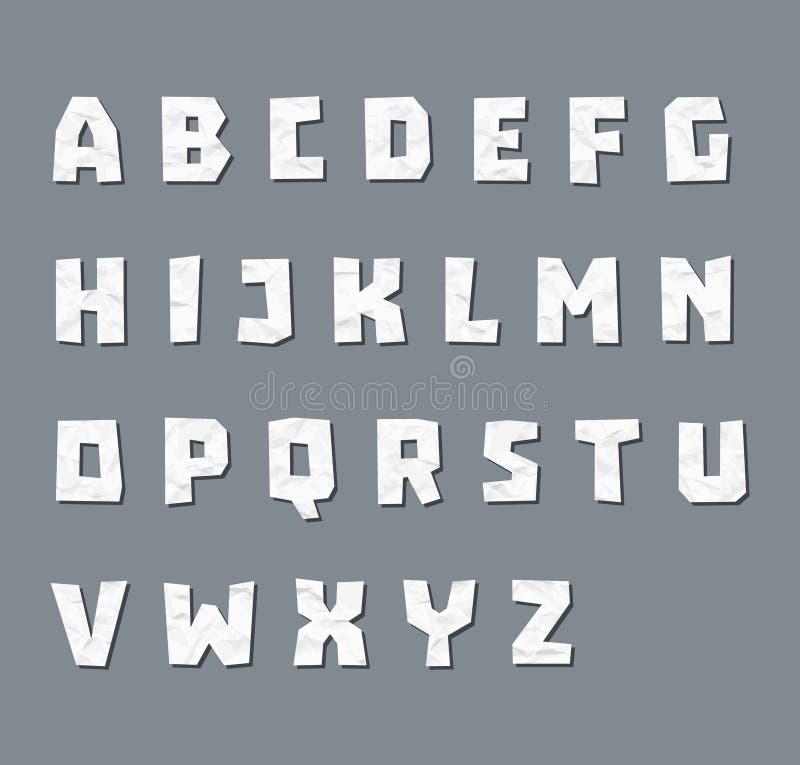 Alphabet in paper style stock vector. Illustration of texture - 46085110