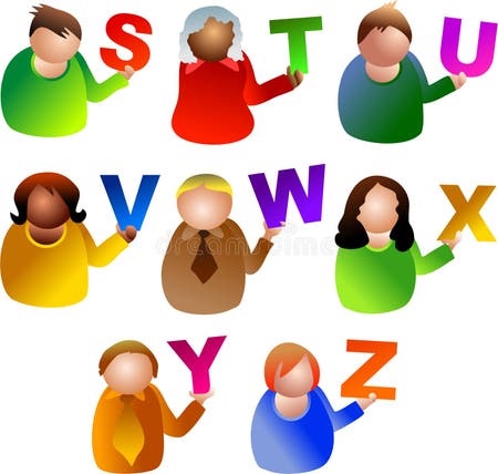 Alphabet people stock illustration. Illustration of concepts - 347032