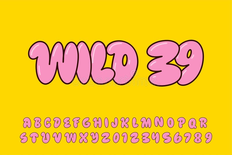 Alphabet Pink Simple Bubble Graffity Type Vector Letters Stock Vector ...