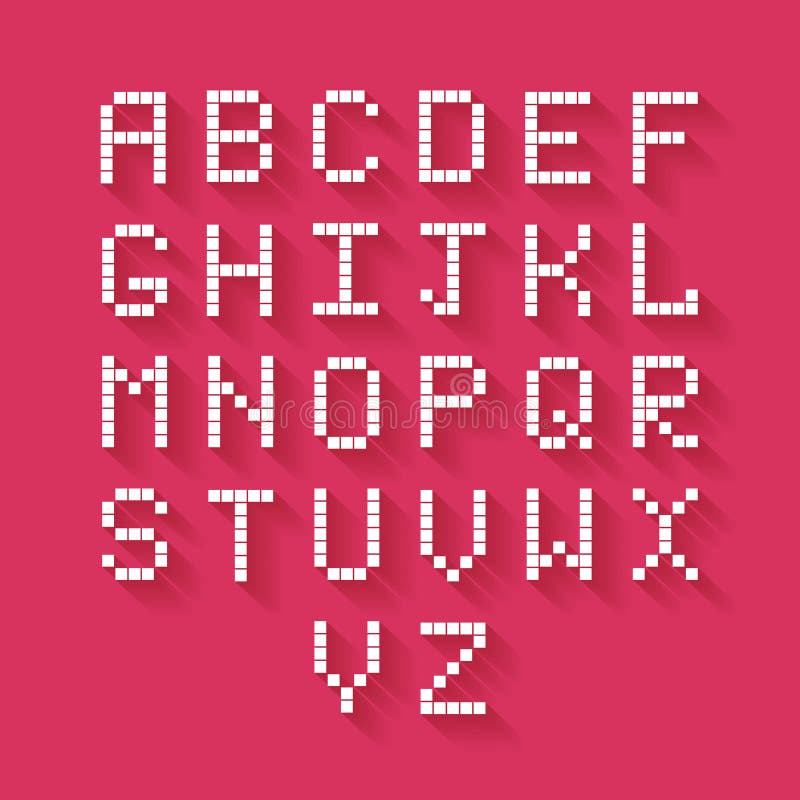 Ensemble De Pixel Art Alphabet, De Lettres Et De Nombres Illustration ...