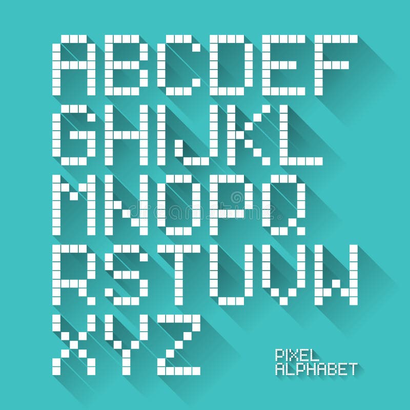Ensemble De Pixel Art Alphabet, De Lettres Et De Nombres Illustration ...