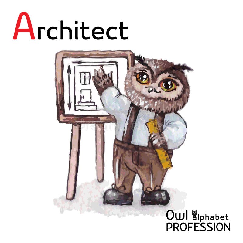 Alphabet Professions Owl Letter B - Banker Vector Stock Vector ...