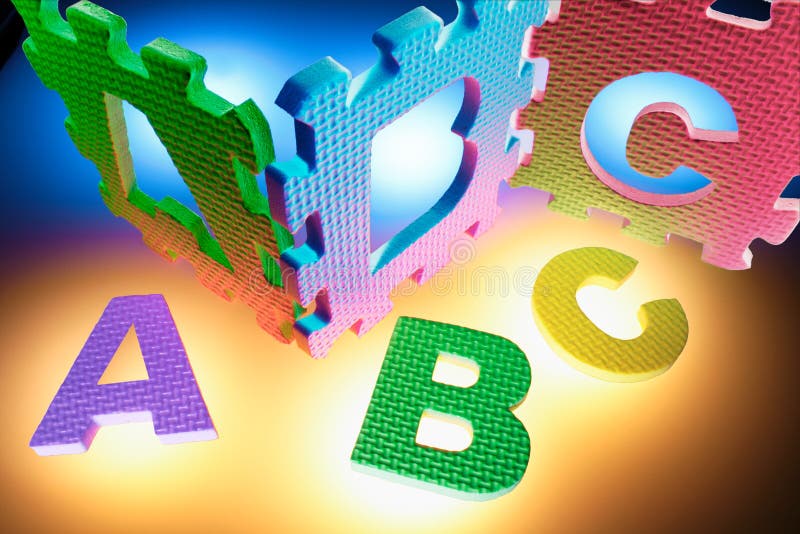 Alphabet Puzzles stock image. Image of characters, kindergarten - 22208217
